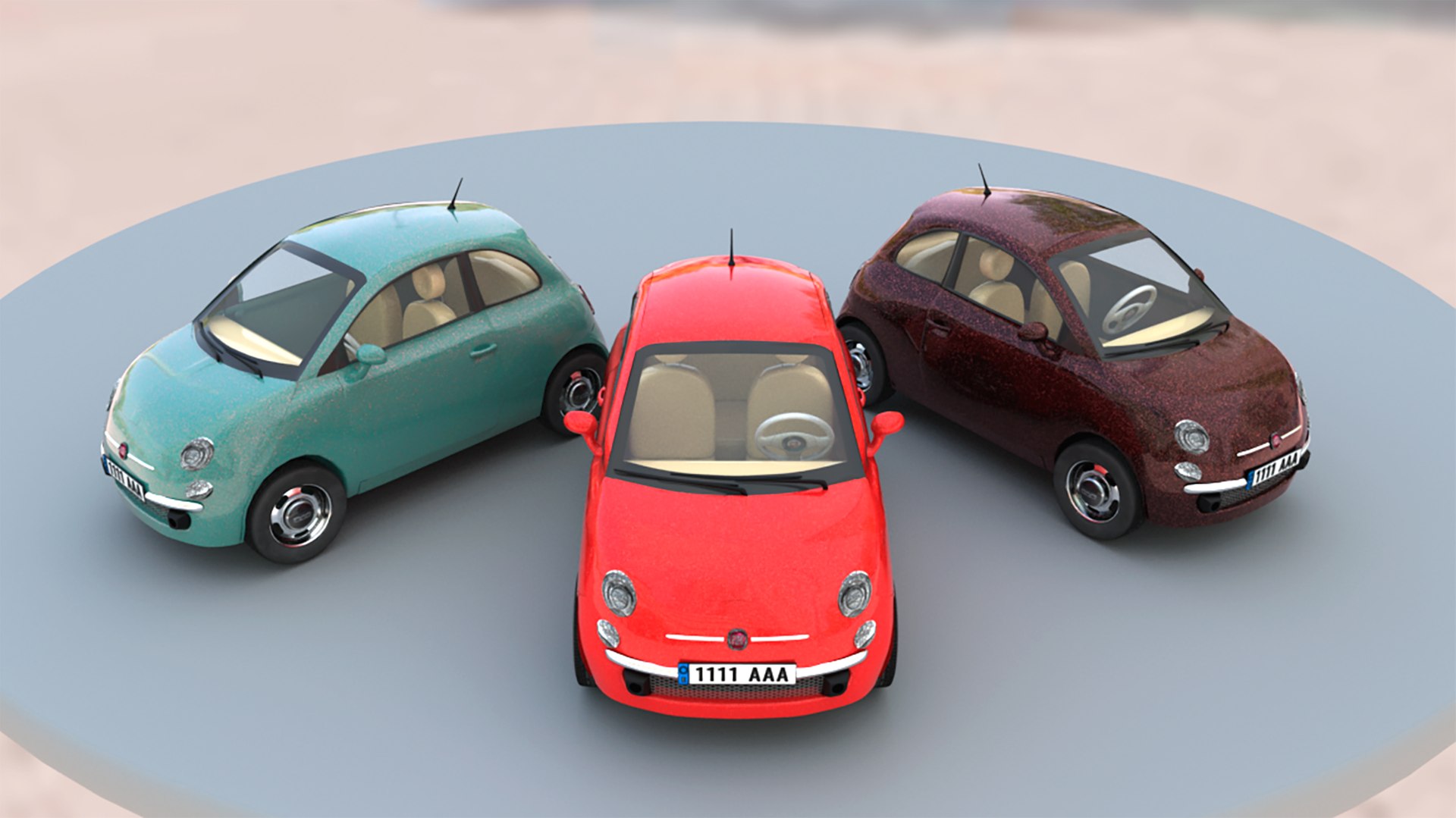 Fiat 500 Pack 3D Model - TurboSquid 1881906