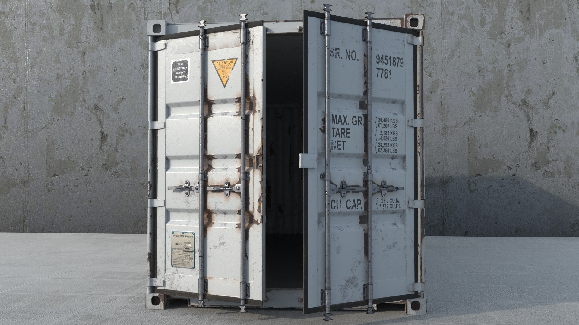 3D Cargo Container White HD - TurboSquid 2036183