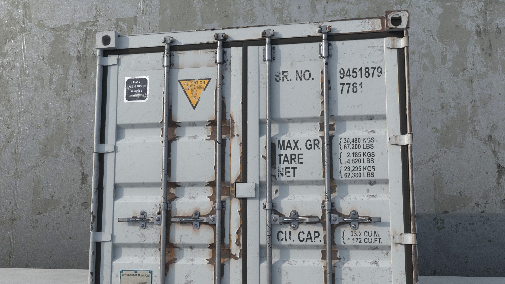 3D Cargo Container White HD - TurboSquid 2036183