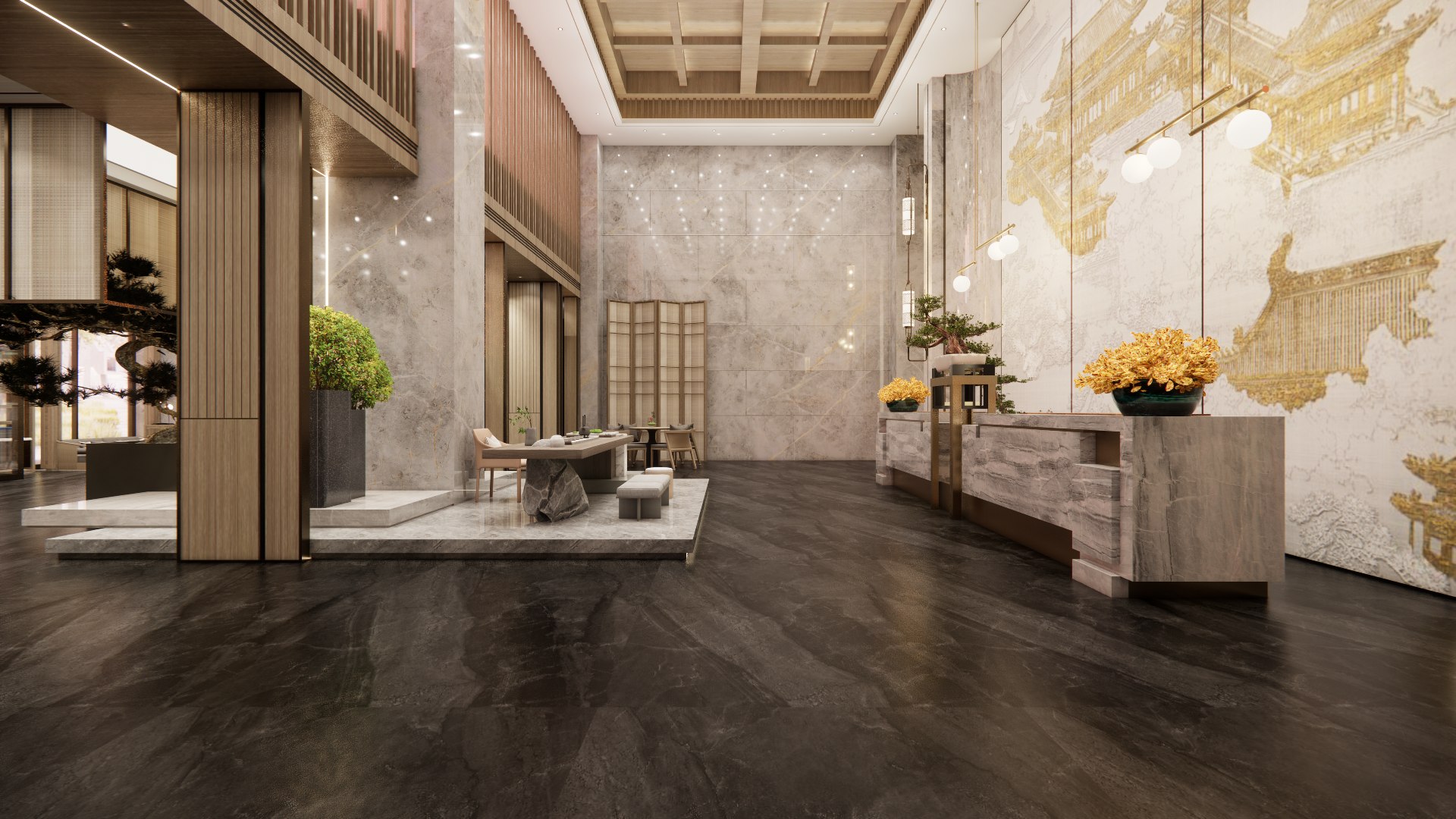 3D Hotel Lobby Interior-A1 - TurboSquid 2103984
