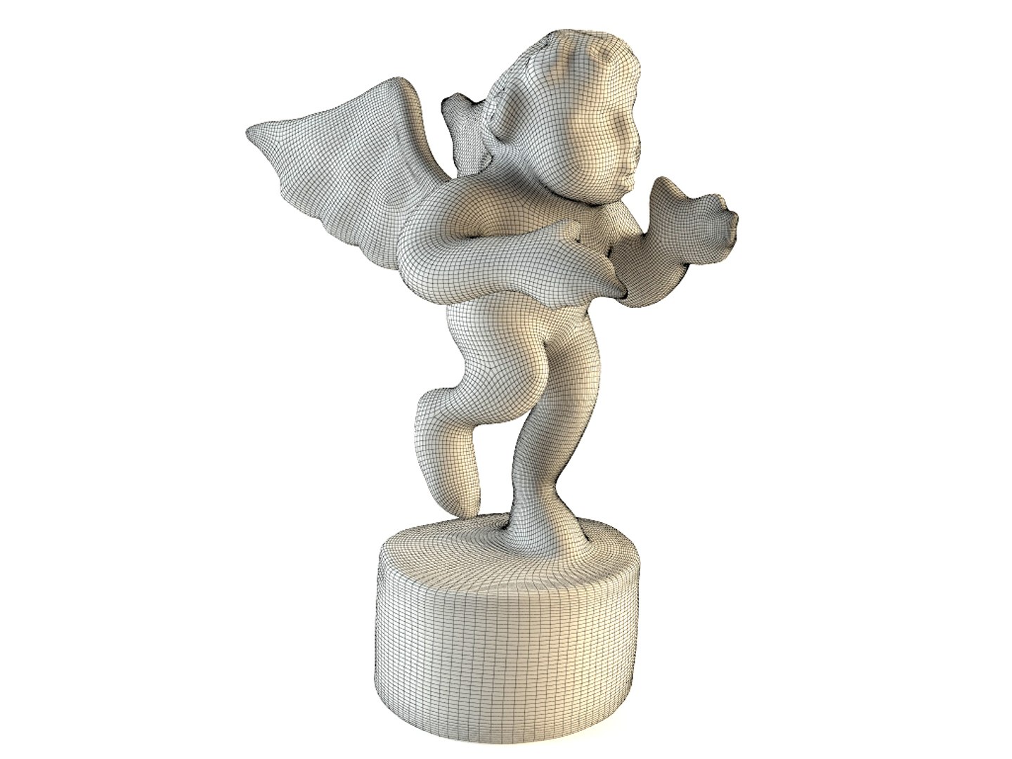 3d Model Kitsch Angel Sculpture