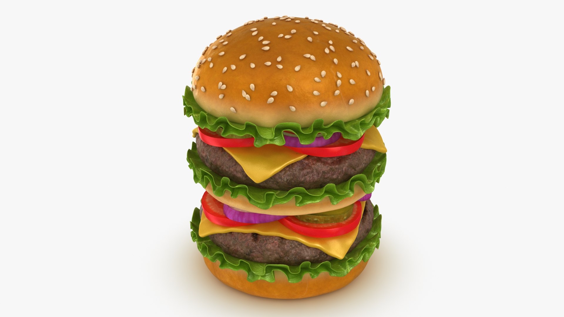 3D Three Buns Burgers - TurboSquid 2024272