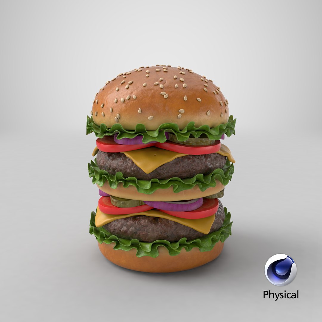 3D Three Buns Burgers - TurboSquid 2024272