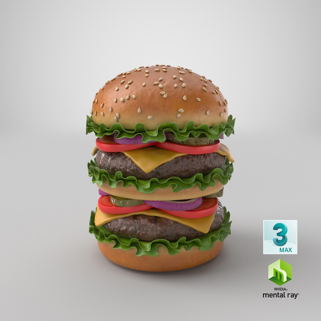 3D Three Buns Burgers - TurboSquid 2024272