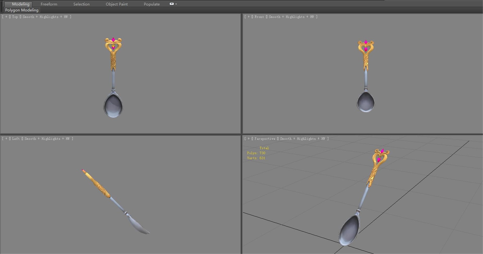 3D Cartoon Silver Spoon Model - TurboSquid 2109991