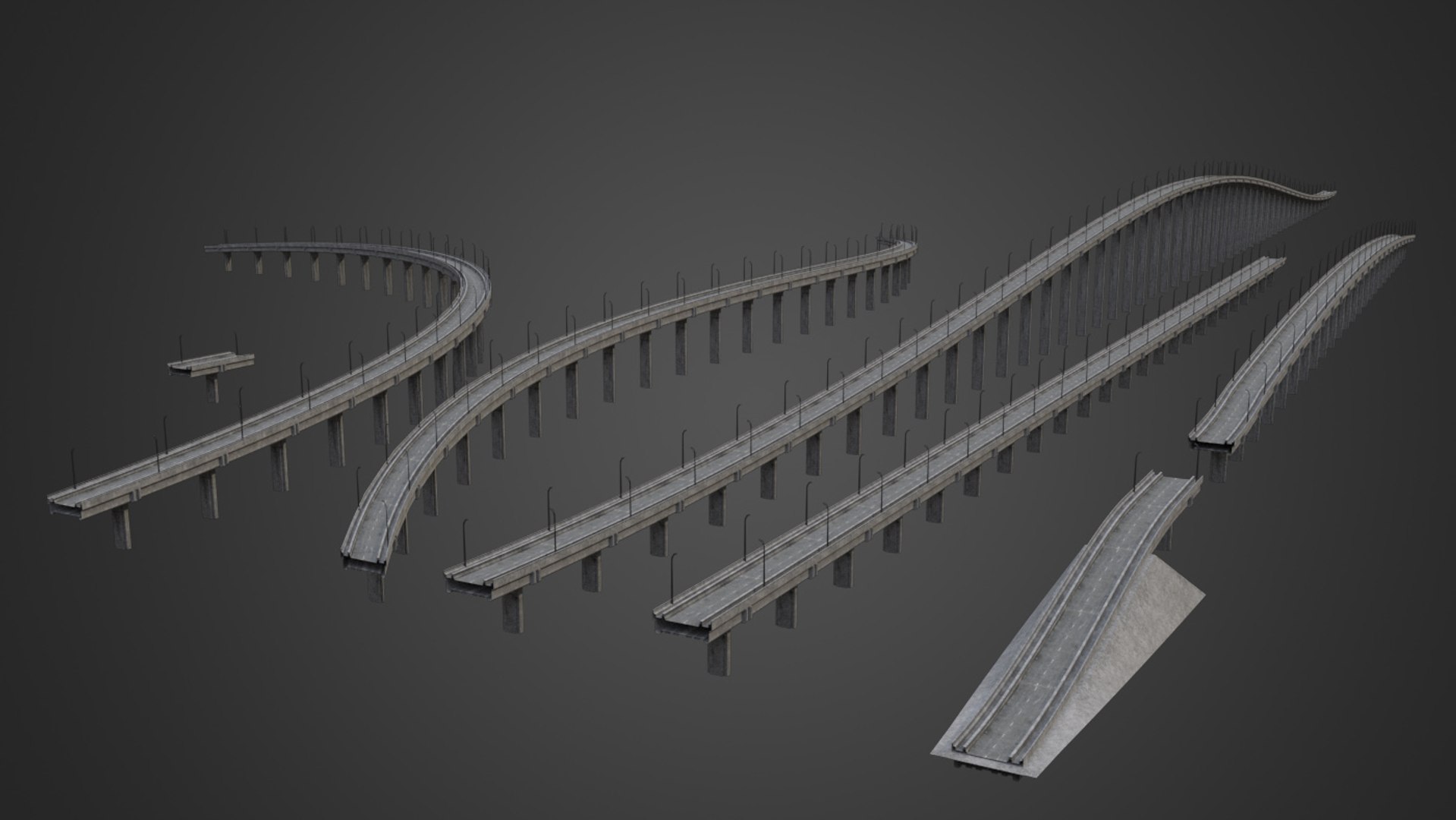 3D Bridge Overpass Element Model - TurboSquid 1478913