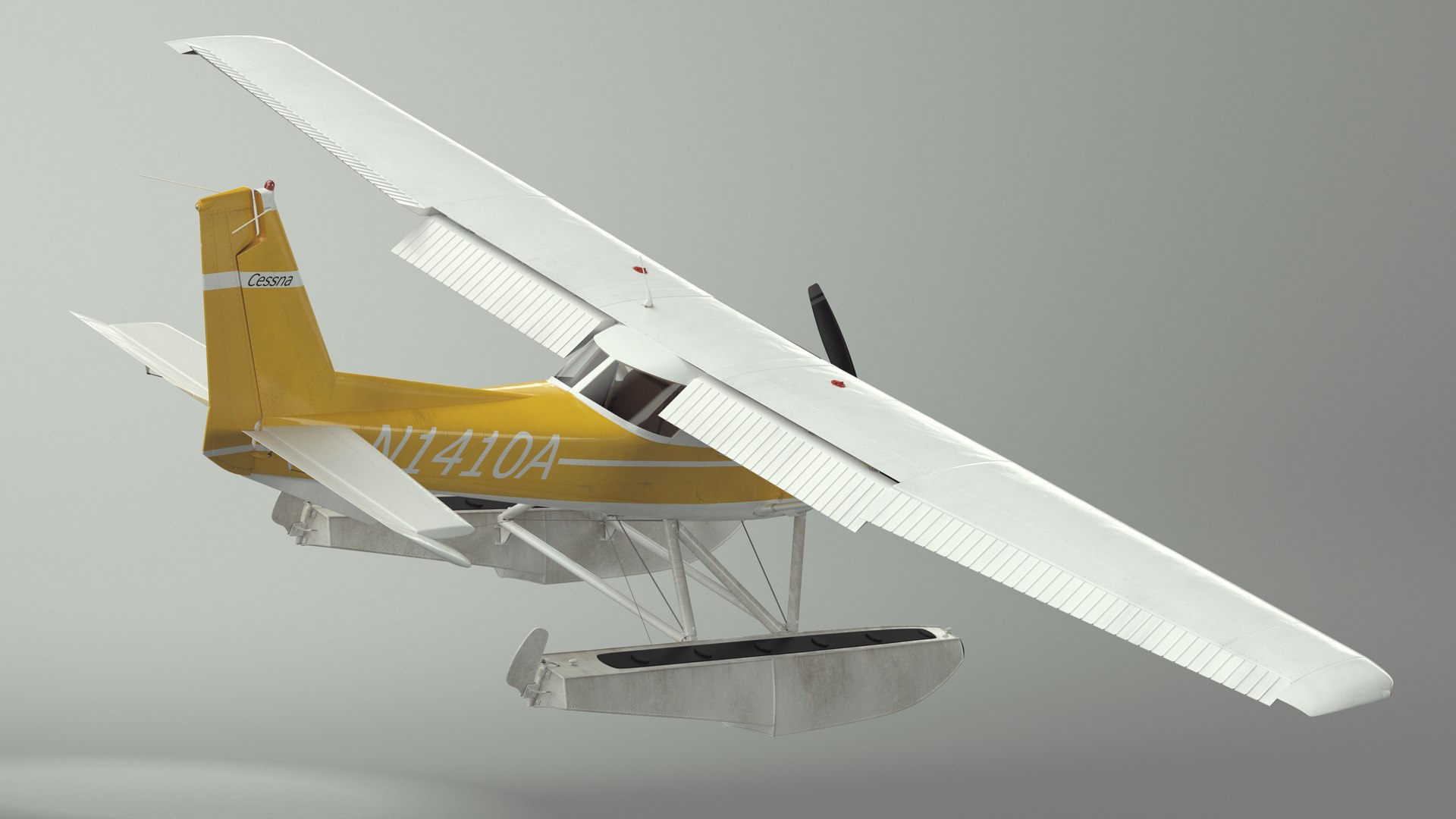 3D Cessna 150 Seaplane On Floats Rigged For Maya - TurboSquid 2230300