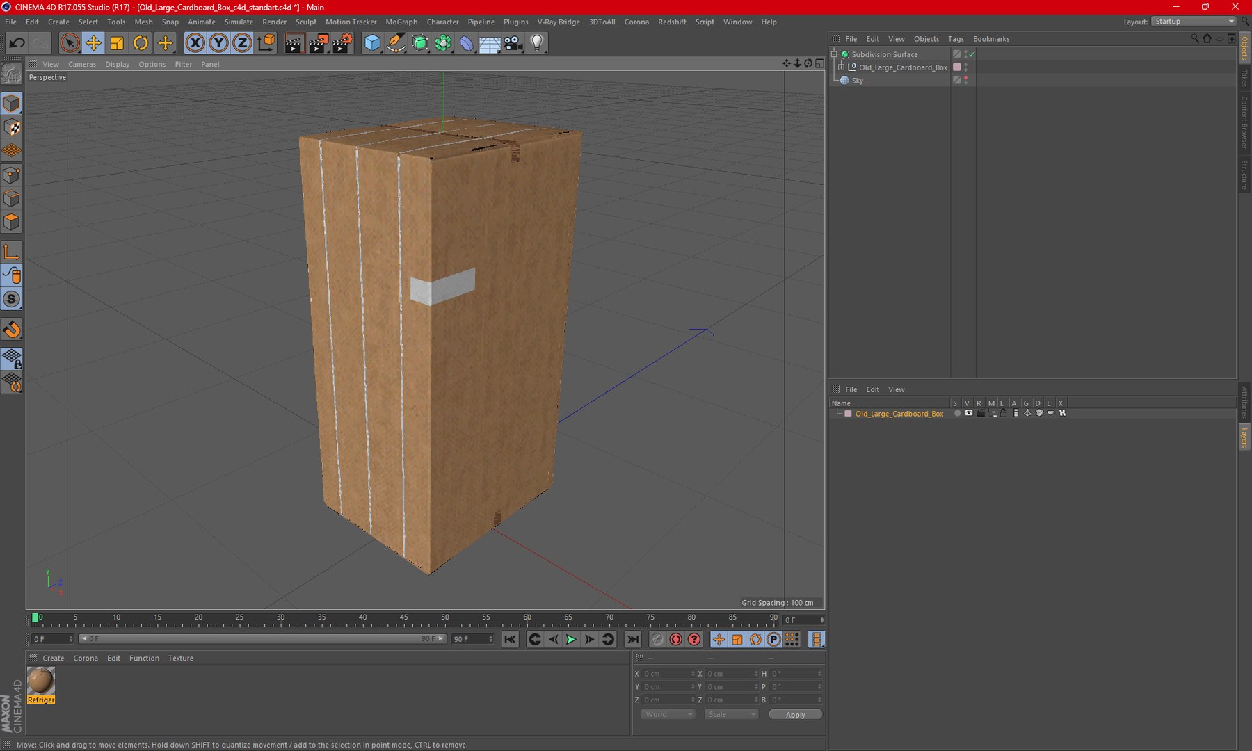 Old Large Cardboard Box Model - TurboSquid 2115238