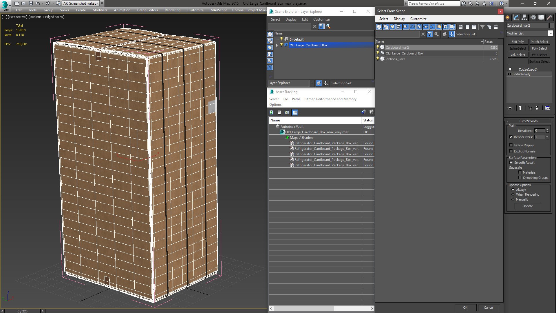 Old Large Cardboard Box Model - TurboSquid 2115238