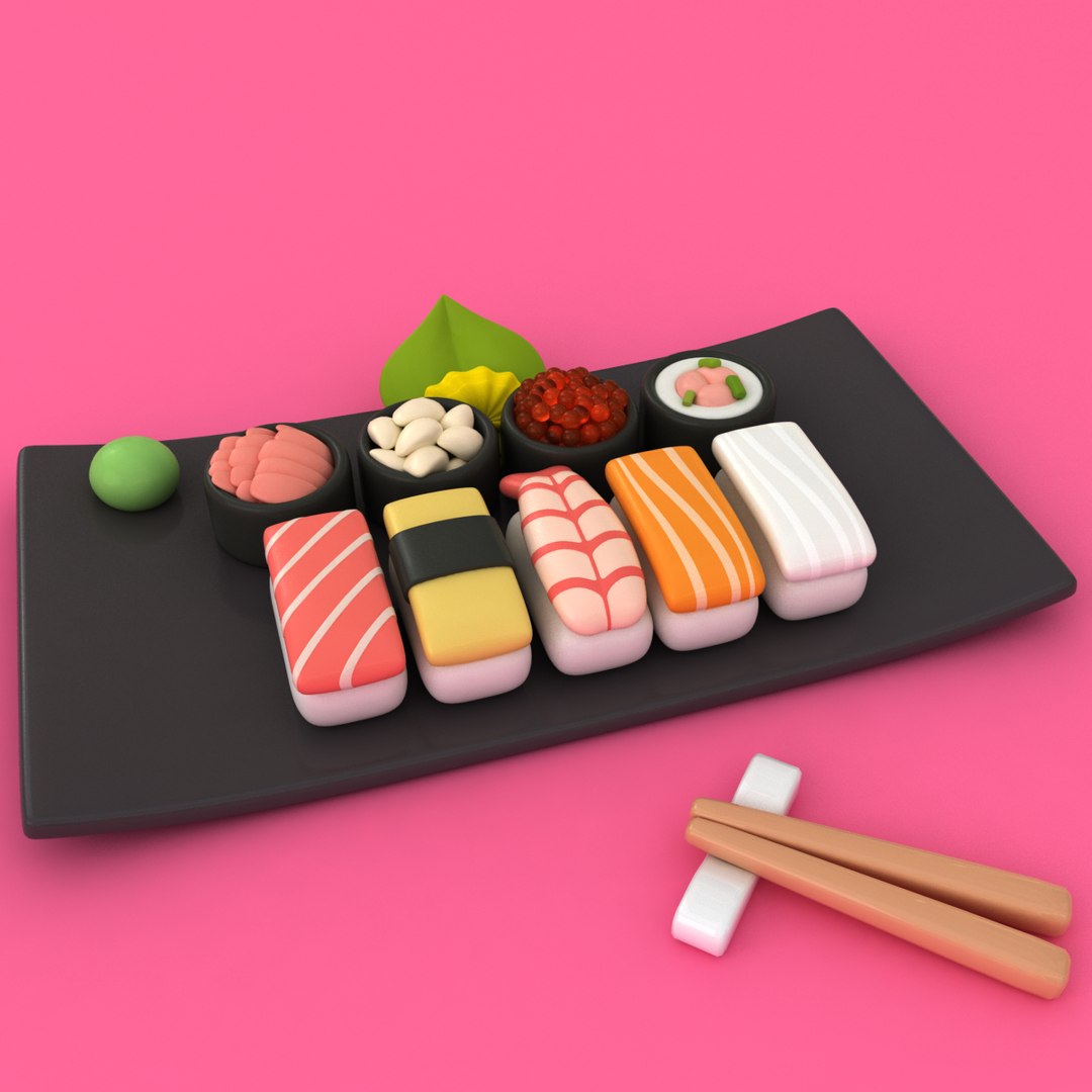 3D Model Sushi - Sushi Set - TurboSquid 2034885