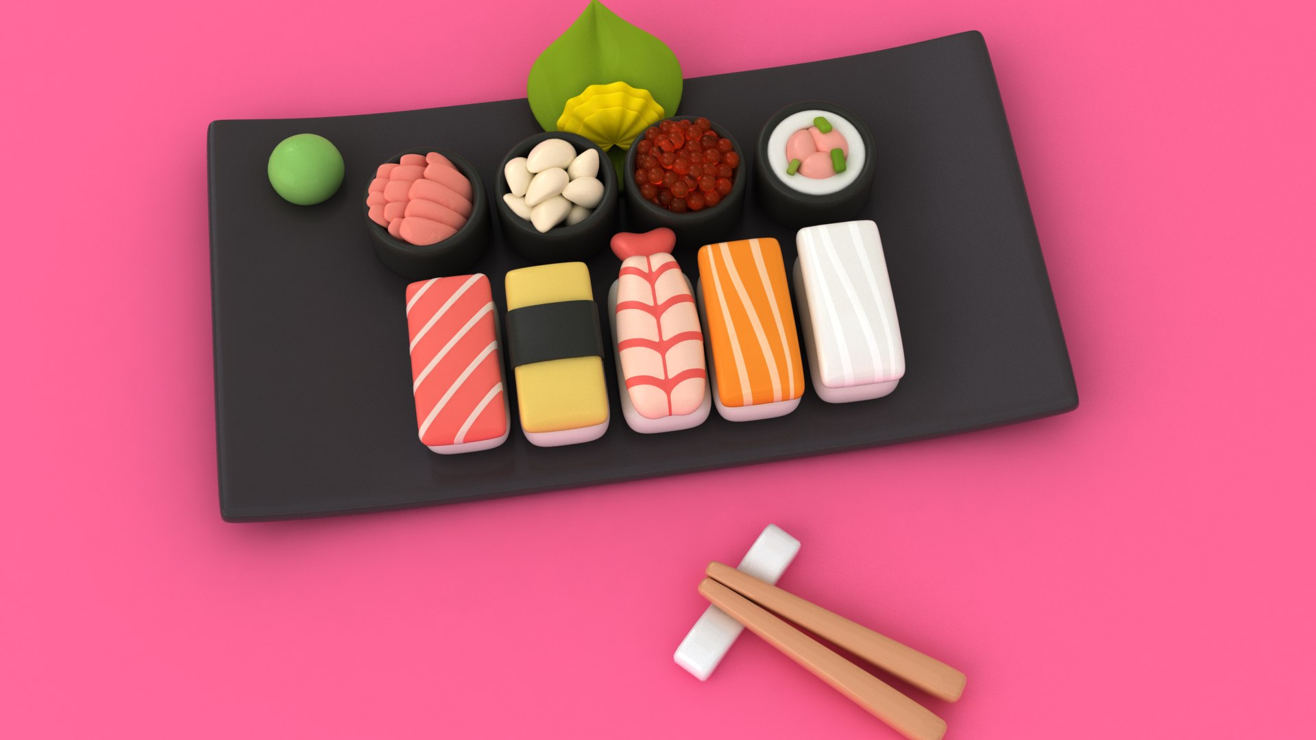 3D Model Sushi - Sushi Set - TurboSquid 2034885