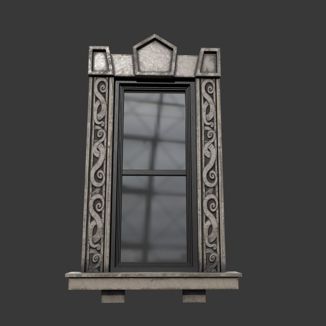 Classic Cartoon Style Of PBR Modular Windows Collection 3 Model ...