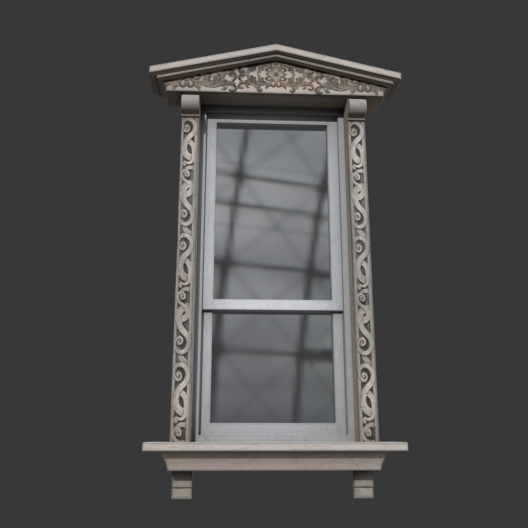 Classic Cartoon Style Of PBR Modular Windows Collection 3 Model ...