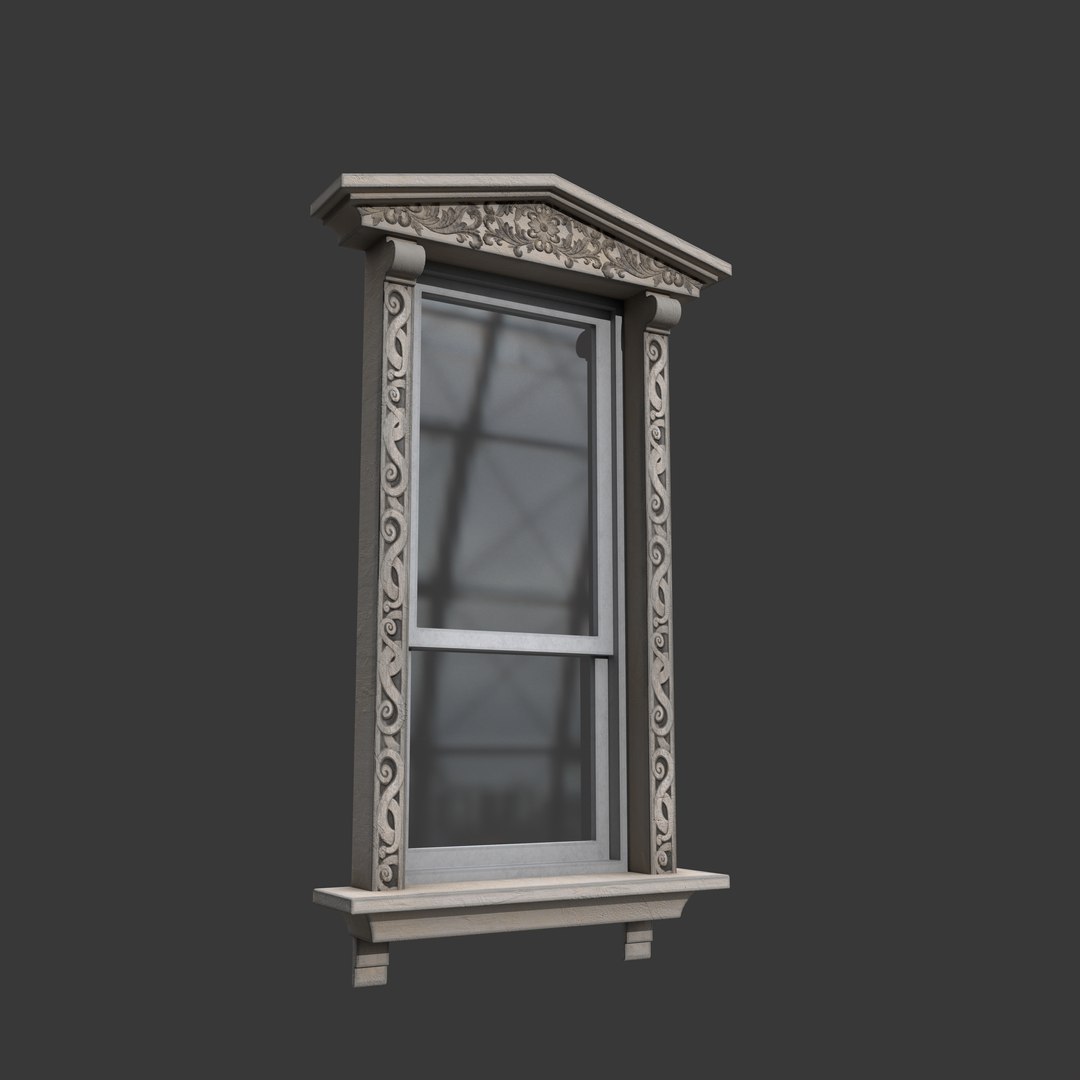 Classic Cartoon Style Of PBR Modular Windows Collection 3 Model ...