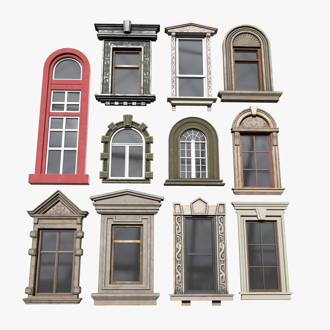 Classic Cartoon style of PBR Modular Windows Collection 3 model ...