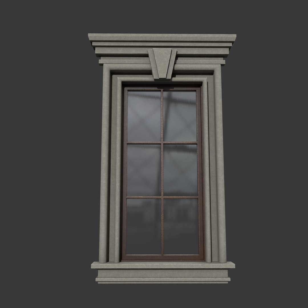 Classic Cartoon Style Of PBR Modular Windows Collection 3 Model ...