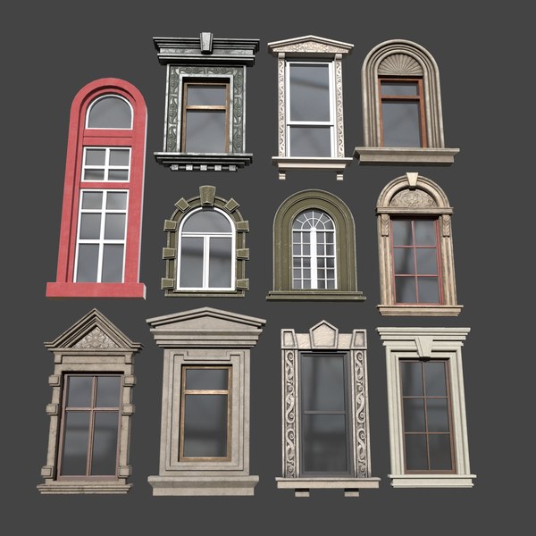 PBR Modular Windows Collection 3 のクラシックな漫画スタイル3Dモデル - TurboSquid 1947214