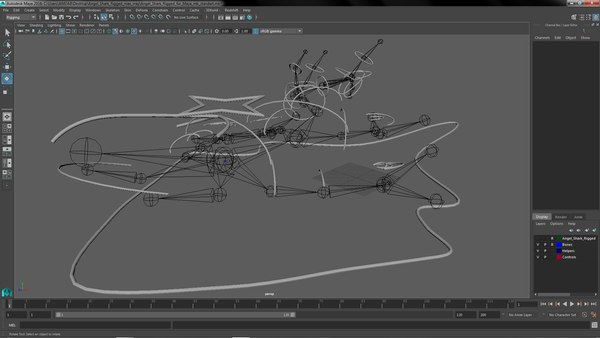 modelo 3d Tiburón ángel aparejado para maya - TurboSquid 1948165