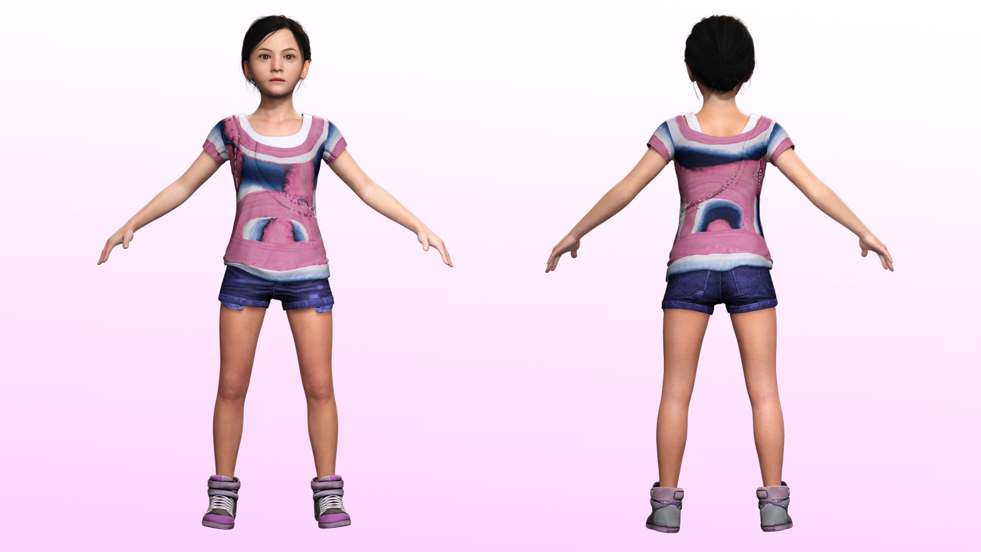 Riya - Little Girl Low-poly Kid Low-poly Model - TurboSquid 2217252