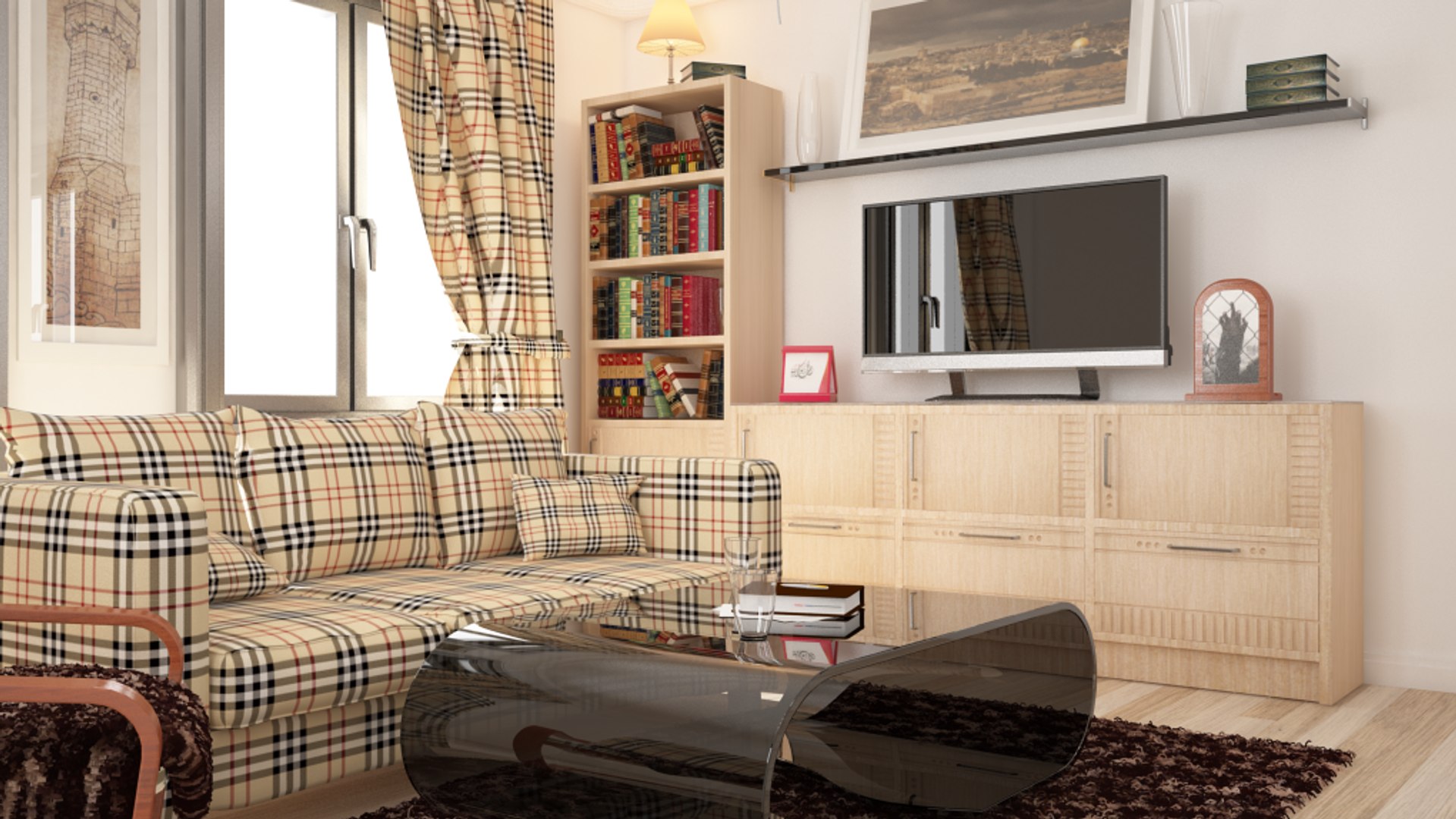 3d Model Room Wood Floor