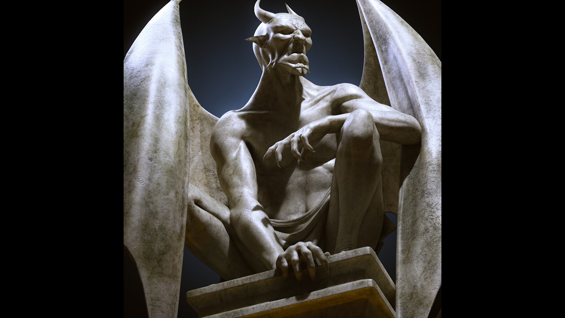 3D Marble Gargoyle Model - TurboSquid 1986019