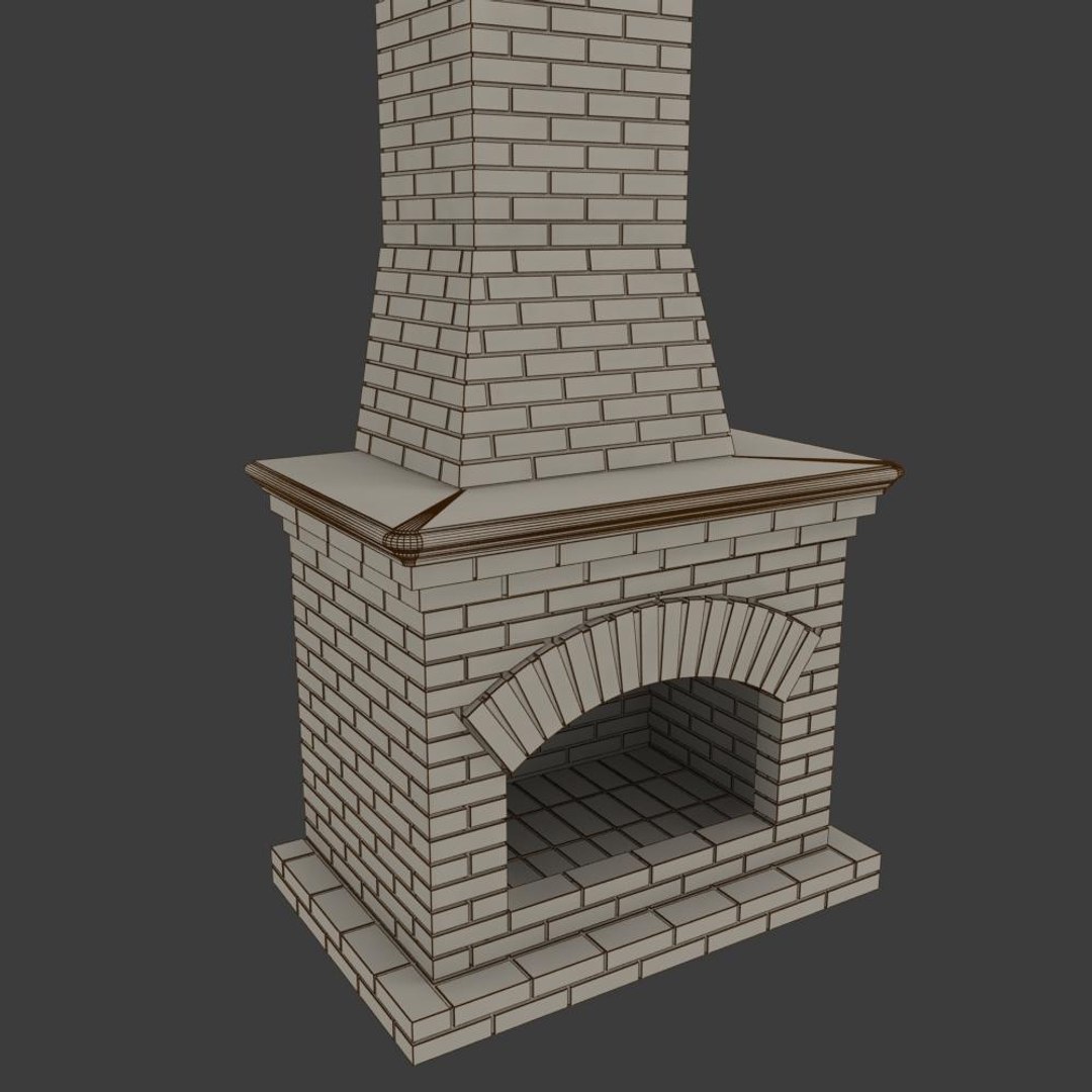 fireplace chimney 3d max