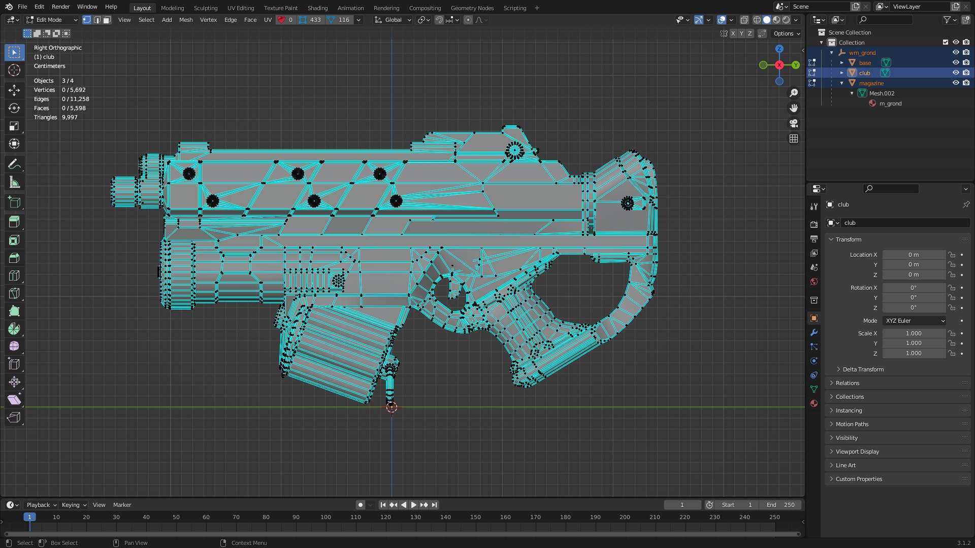 Grond Pistol 3D - TurboSquid 2035753