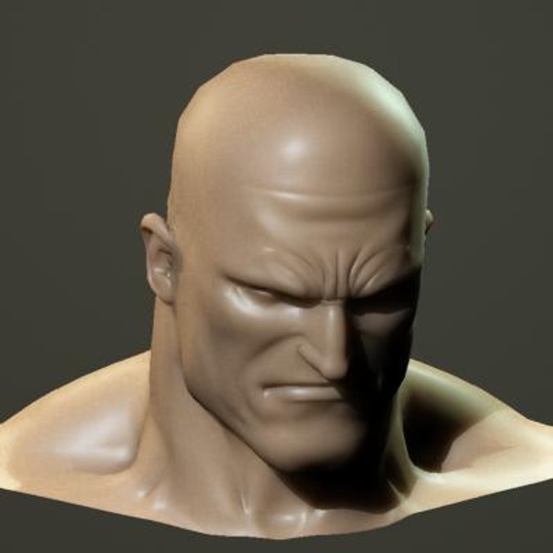 3dsmax Angry Male Head