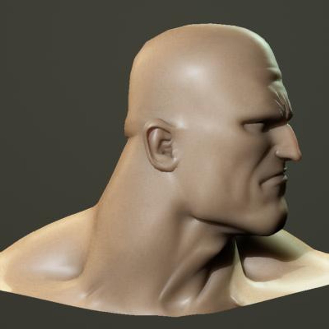 3dsmax Angry Male Head