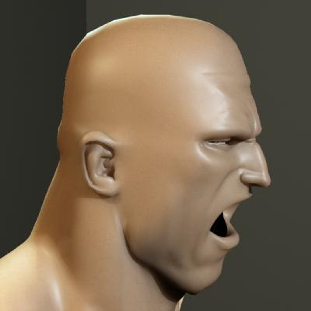 3dsmax Angry Male Head