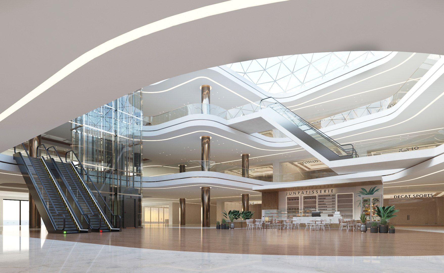 3D Modern Shopping Mall Interior Model - TurboSquid 2038467