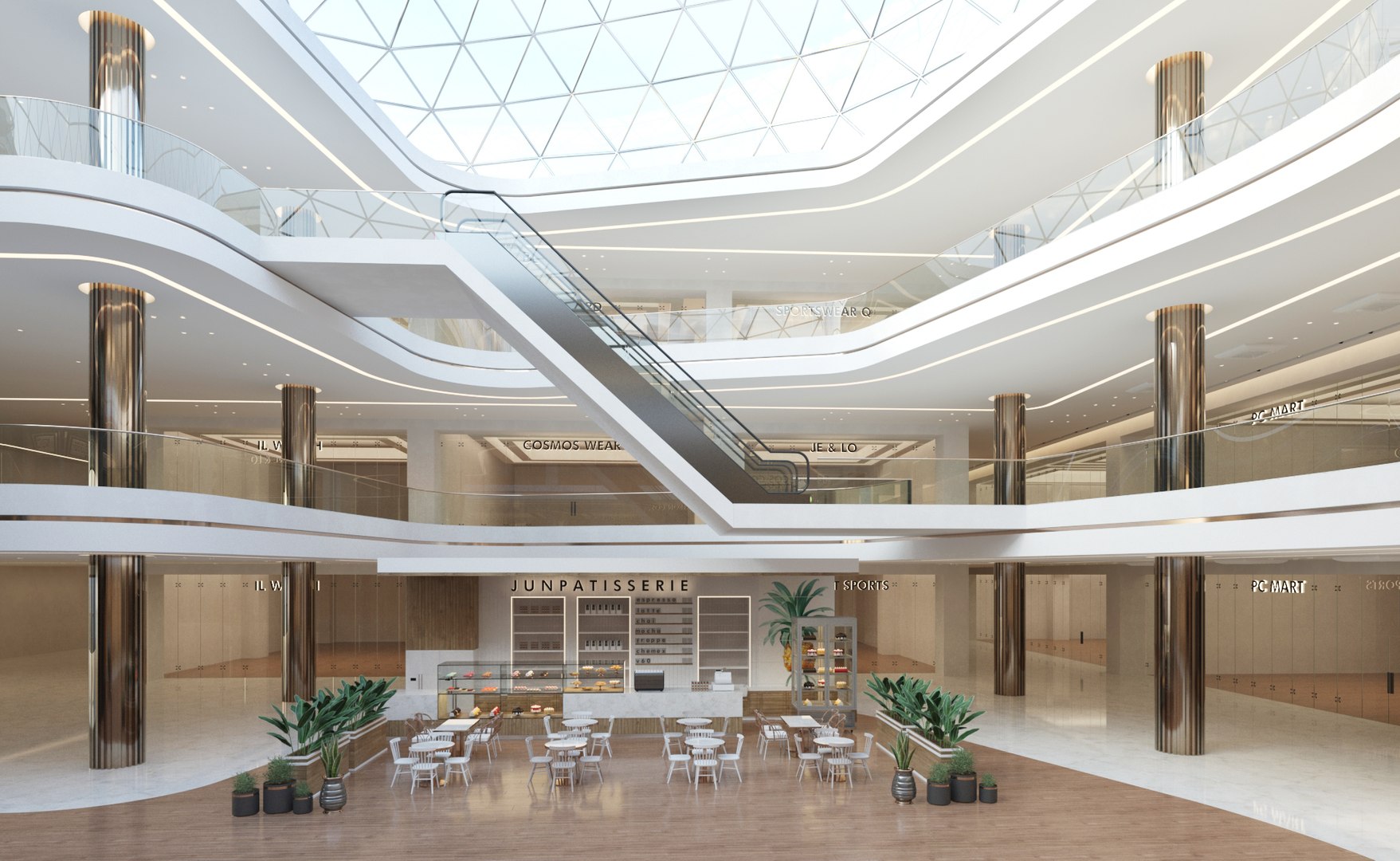 3D Modern Shopping Mall Interior model - TurboSquid 2038467