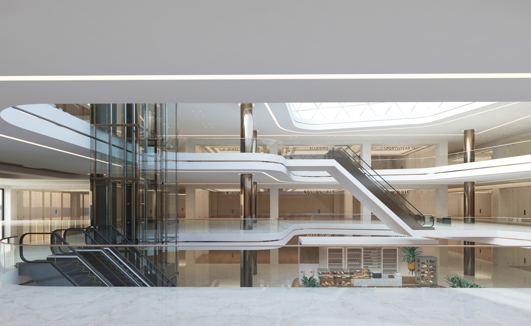 3D Modern Shopping Mall Interior model - TurboSquid 2038467