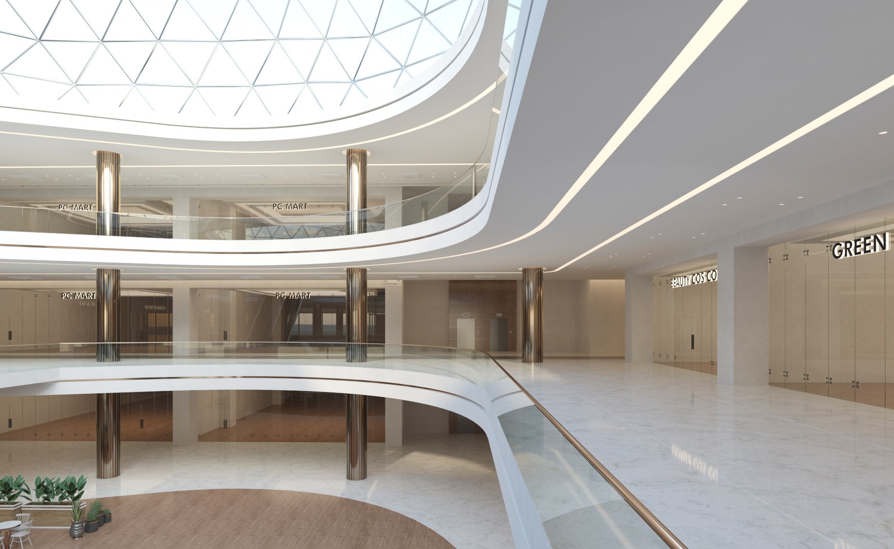 3D Modern Shopping Mall Interior model - TurboSquid 2038467