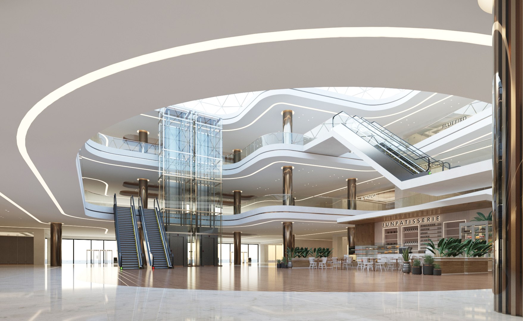 3D Modern Shopping Mall Interior Model - TurboSquid 2038467