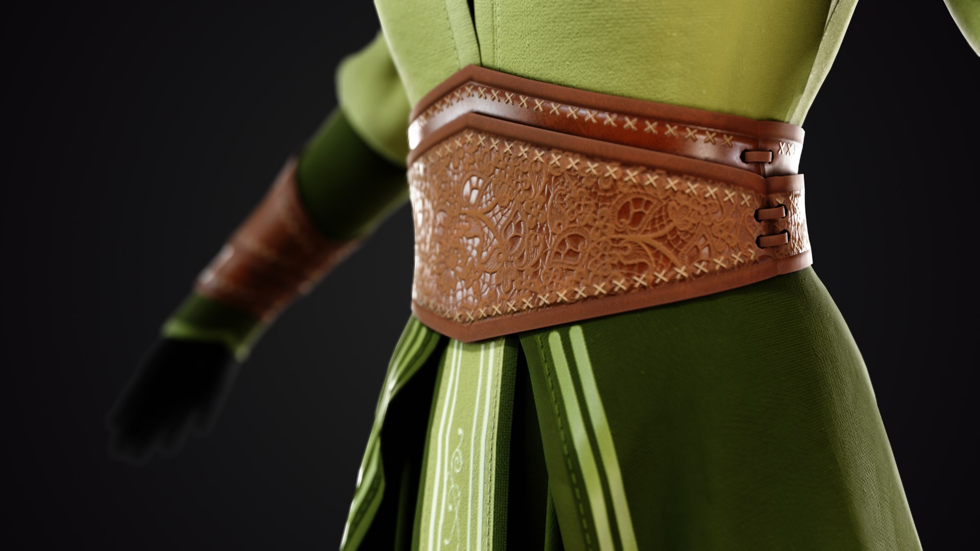 3D Medieval Women Outfit - Marvelous Designer Clo3D - High Low Poly ...