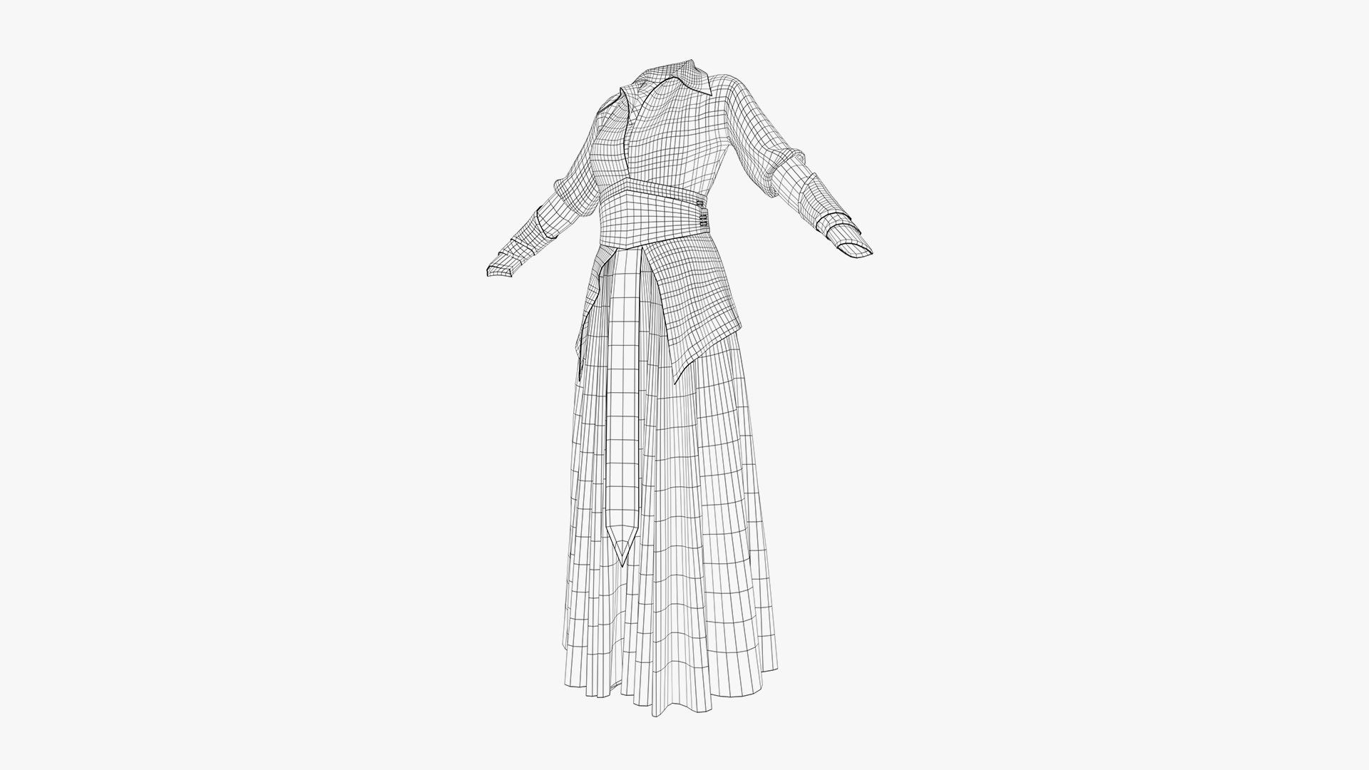 3D Medieval Women Outfit - Marvelous Designer Clo3D - High Low Poly ...