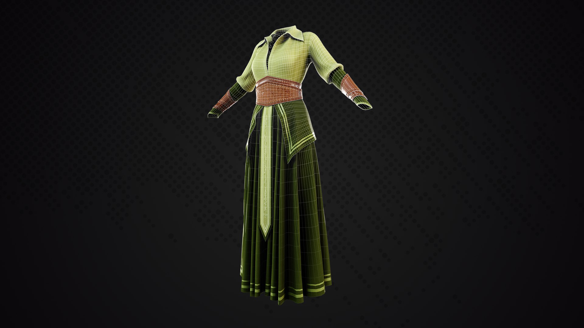 3D Medieval Women Outfit - Marvelous Designer Clo3D - High Low Poly ...