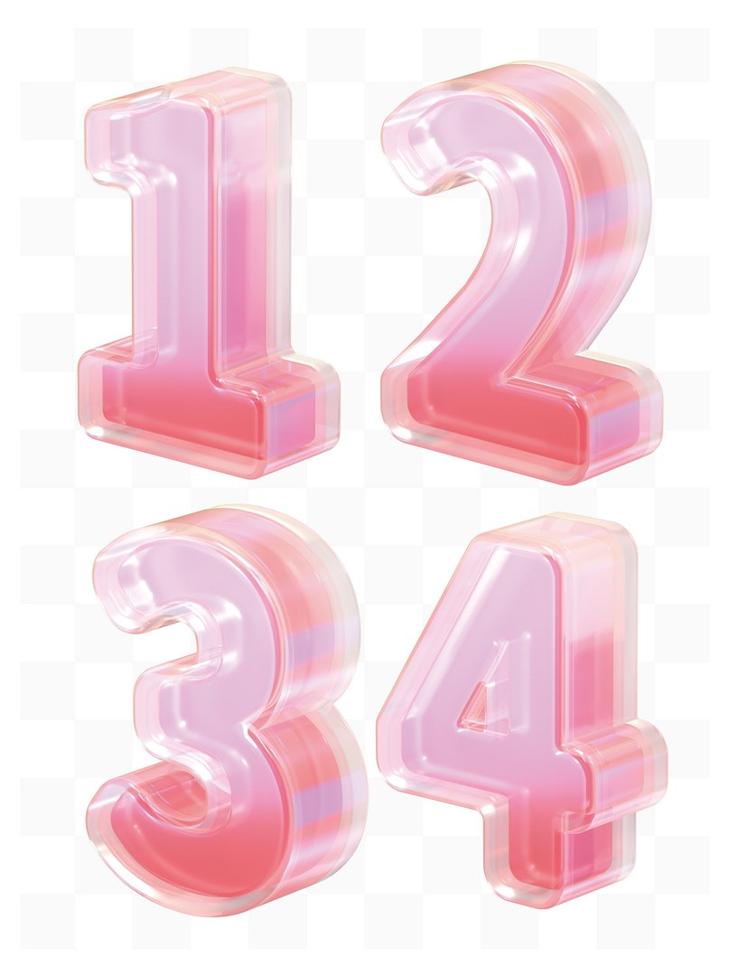 3D Model Glass Numbers - TurboSquid 2051426