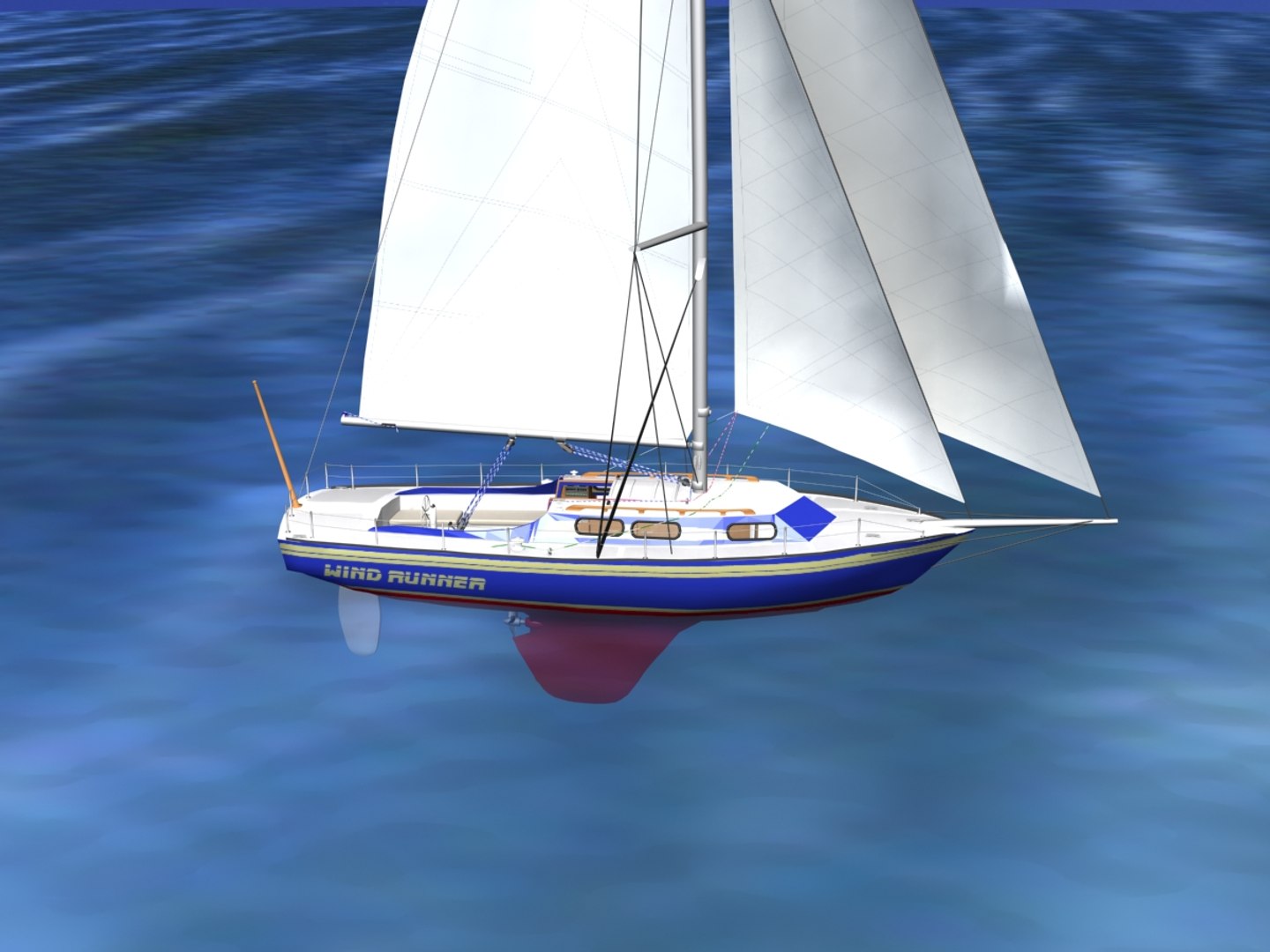 Cutter rigged sailing sailboats 3D model - TurboSquid 1306369