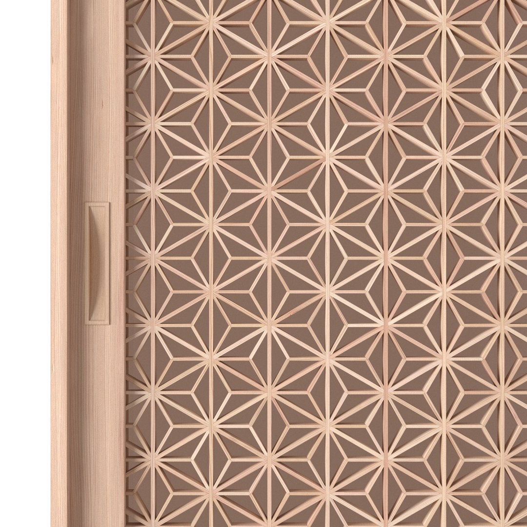 Kumiko SlidingDoor-asanoha- 4Doors 3D - TurboSquid 2195859