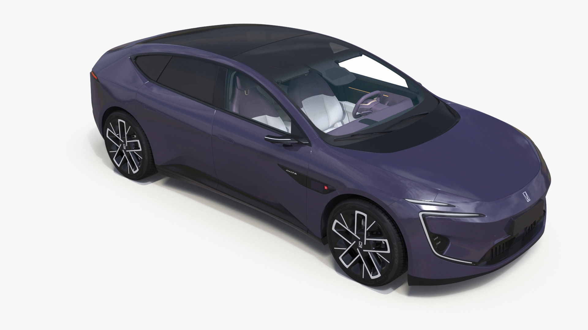 3D Model Avatr 12 EV Purple Color Simplified - TurboSquid 2409307