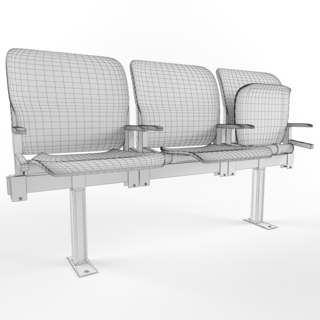 Stadium Seat Plastic Chair 3d Model