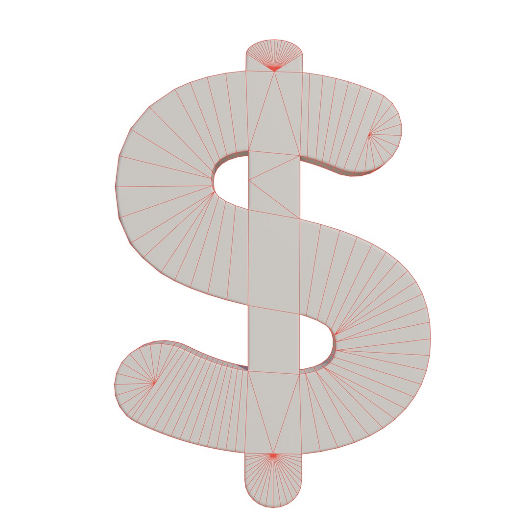 3D Dollar Symbol Model - TurboSquid 2295508