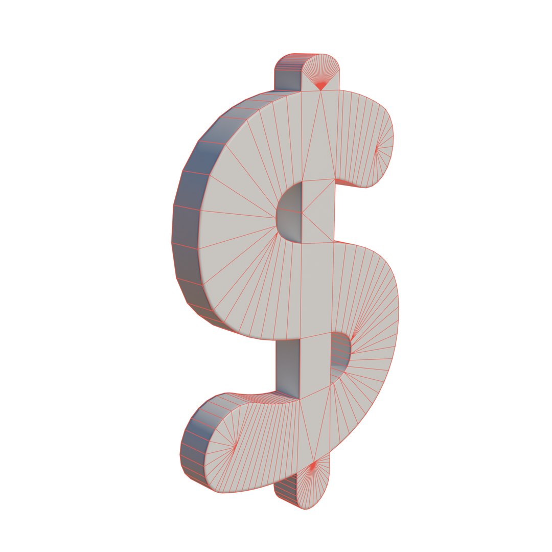 3D Dollar Symbol Model - TurboSquid 2295508