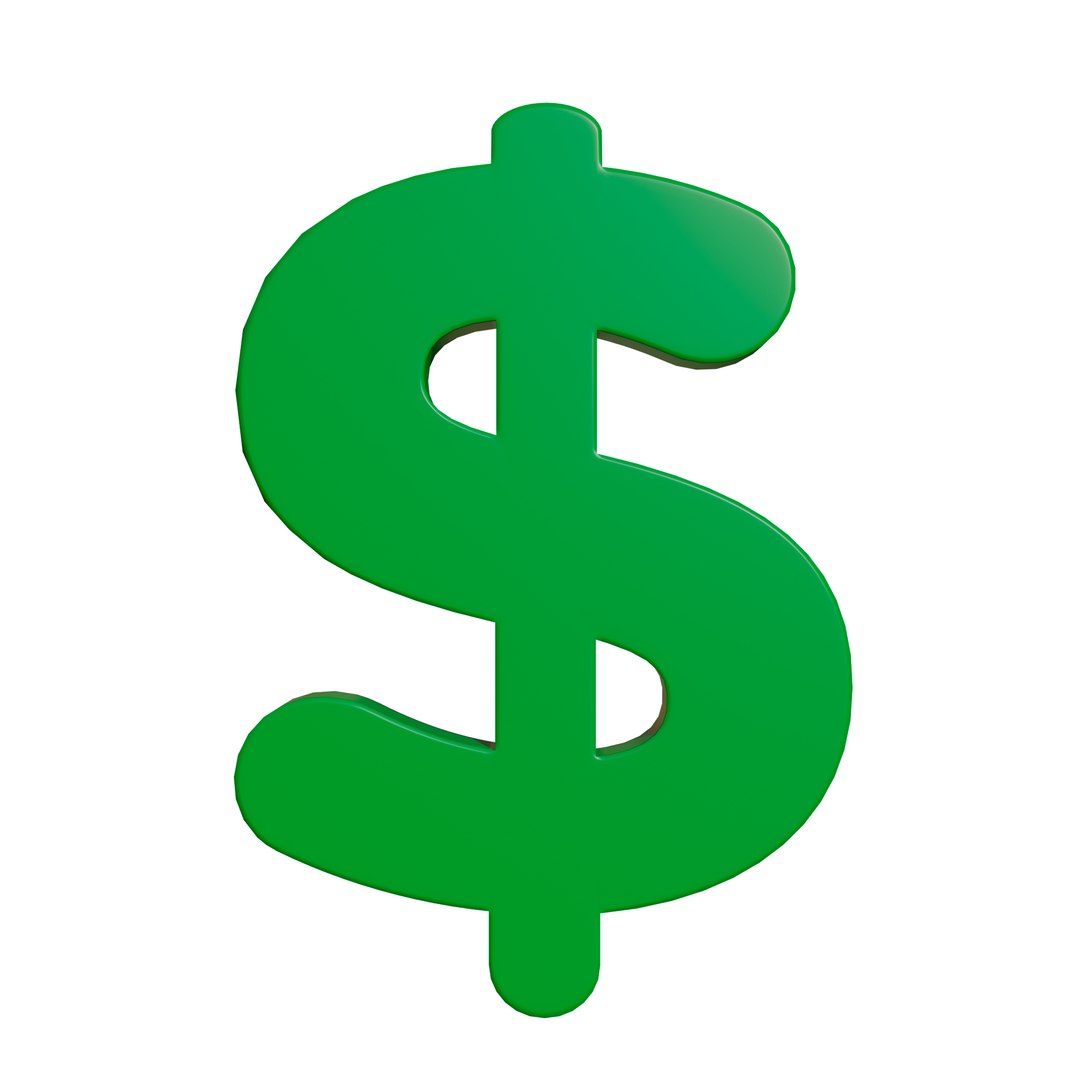 3D Dollar Symbol Model - TurboSquid 2295508