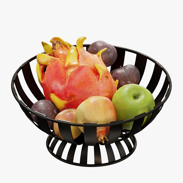 Stripe Fruit Bowl set 01 3D - TurboSquid 1952514