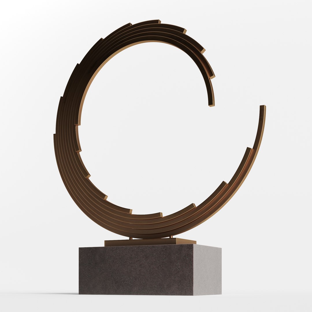 3D Modern Decorative Abstract Bronze Art Sculpture 30 model ...