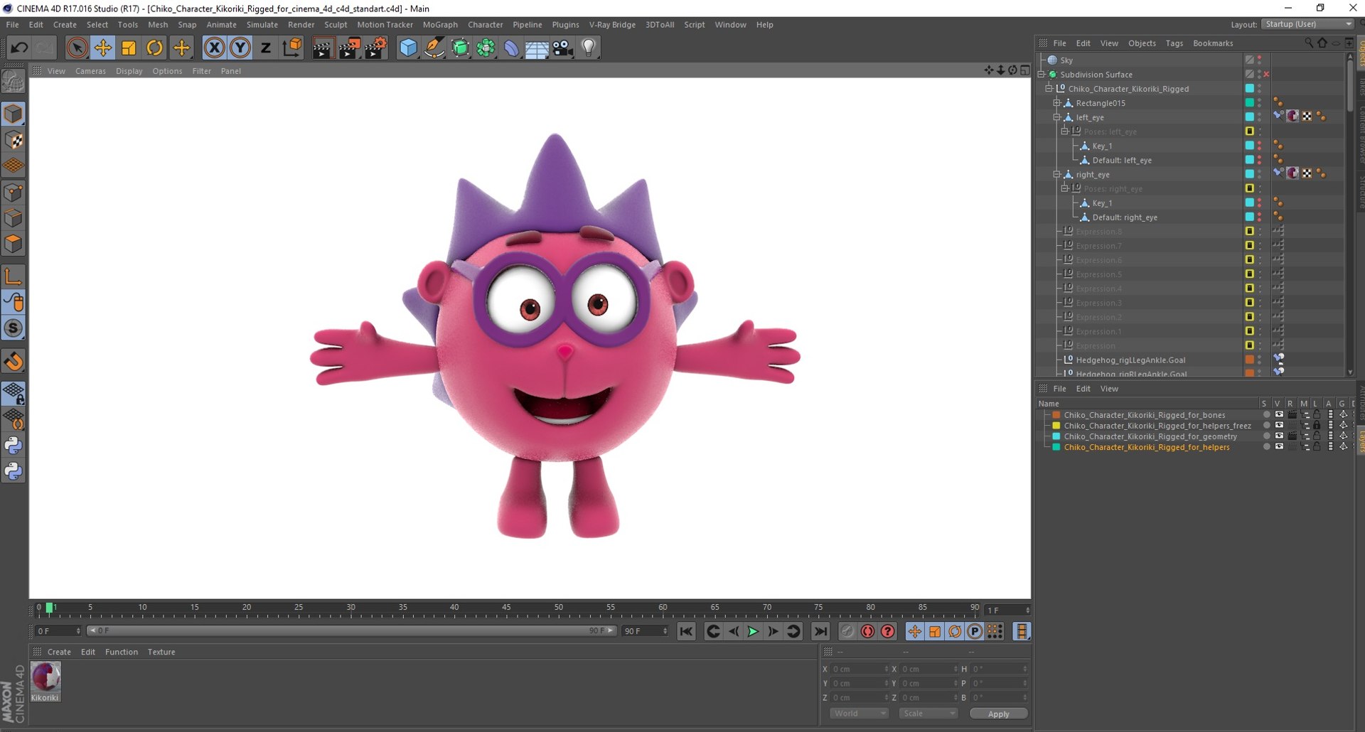 Chiko Character Kikoriki Rigged For Cinema 4D 3D Model - TurboSquid 2211397