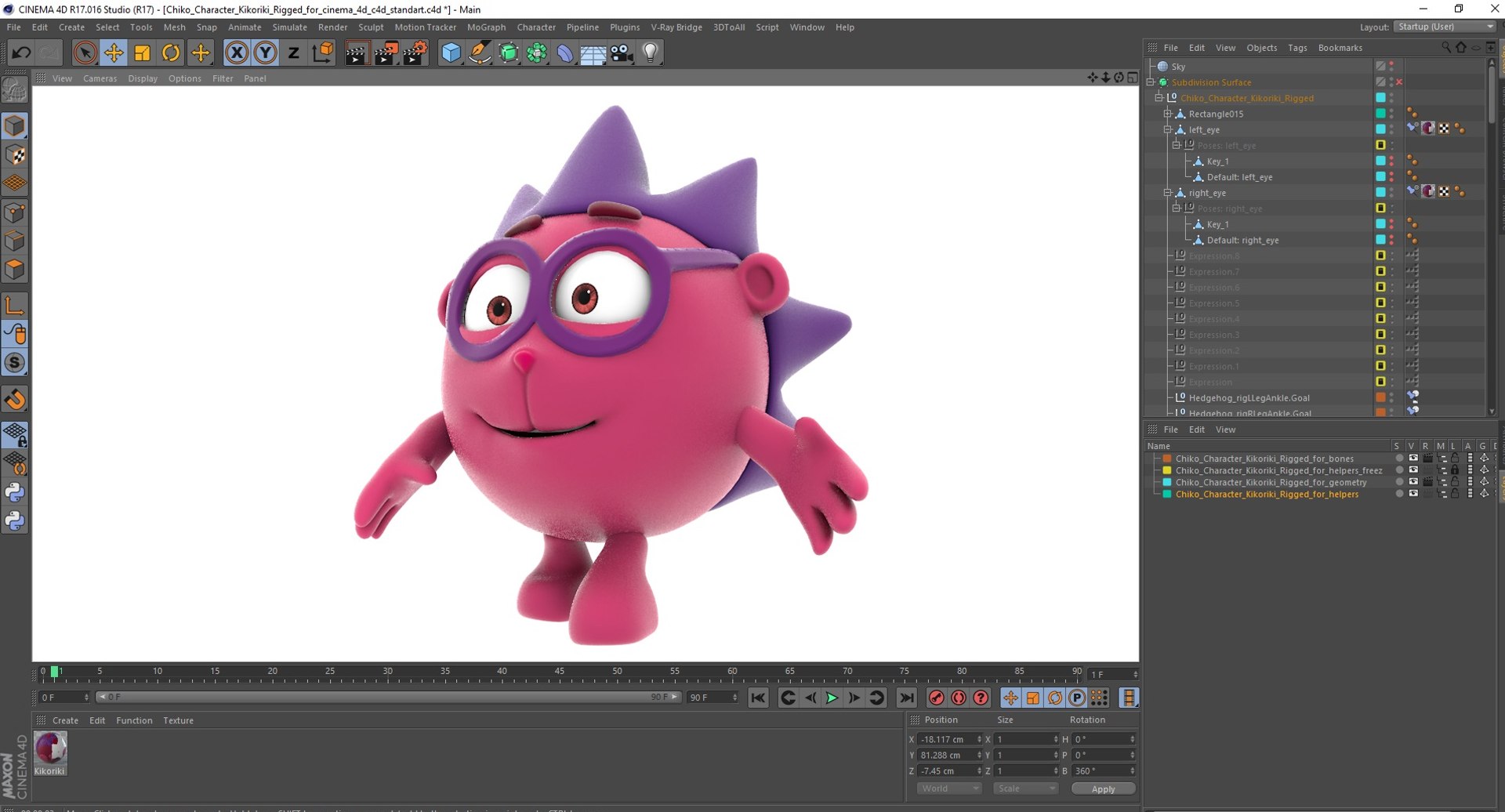 Chiko Character Kikoriki Rigged For Cinema 4D 3D Model - TurboSquid 2211397
